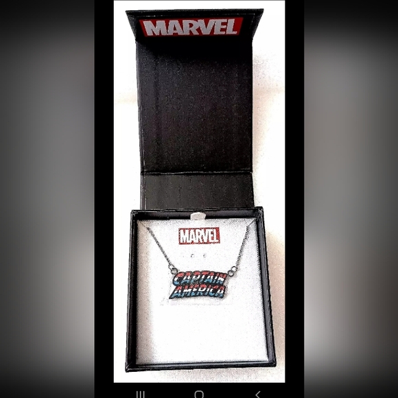 Marvel | Jewelry | Marvel Captain America Red White Blue Logo Necklace ...